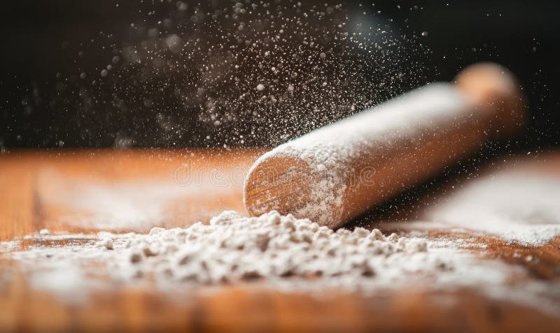 Rolling Pin with Flour stock photo. Image of recipe - 367818742