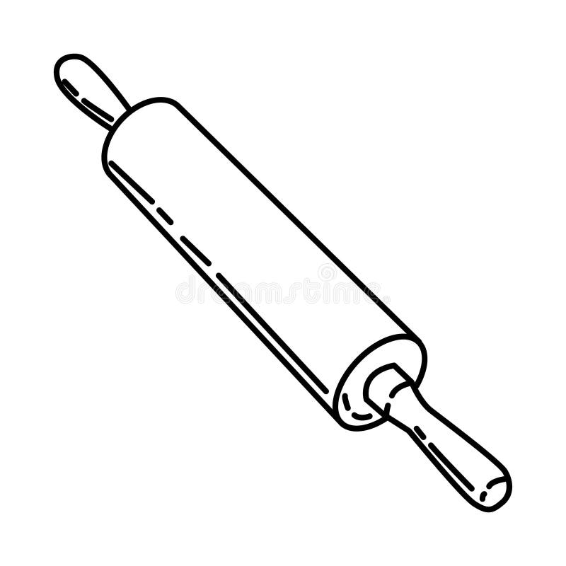 Rolling Pin Icon. Doodle Hand Drawn or Outline Icon Style Stock Vector ...