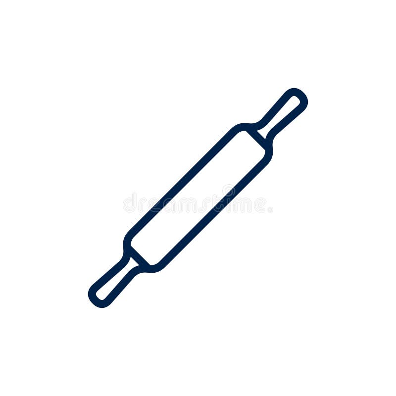 Rolling Pin Icon Logo Vector Design Illustration, Isolated on White ...