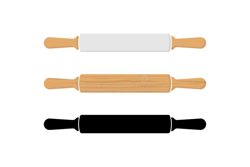 Rolling Pin Icon Set Simple Design Stock Vector - Illustration of ...