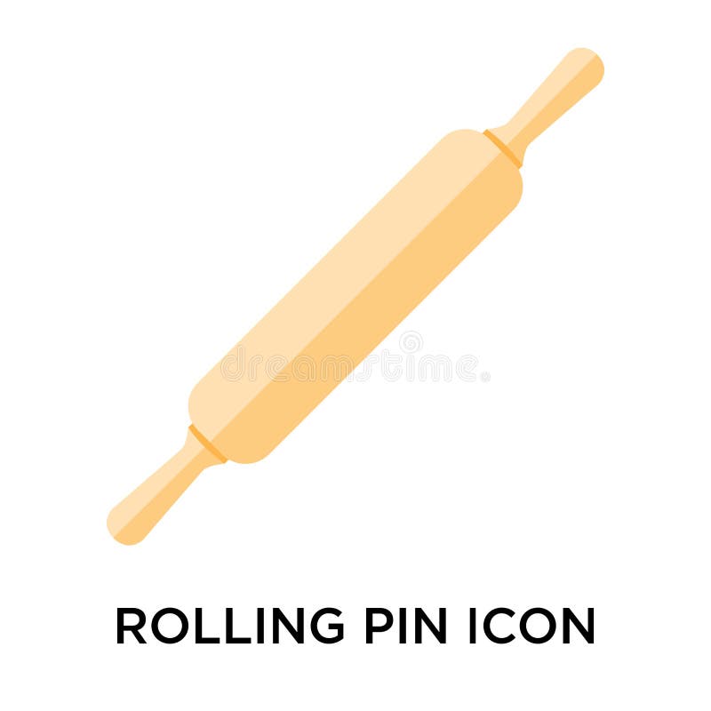 Rolling Pin Icon Vector Sign and Symbol Isolated on White Background ...