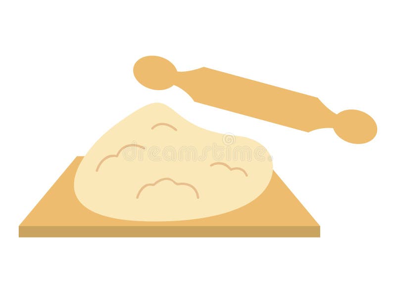 Rolling Pin and Pastry Table Isolated Icon Design Stock Illustration ...