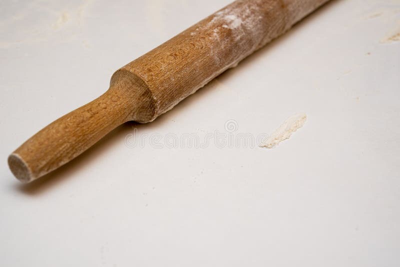 Rolling Pin on the Table with Flour Stock Image - Image of diagonal ...