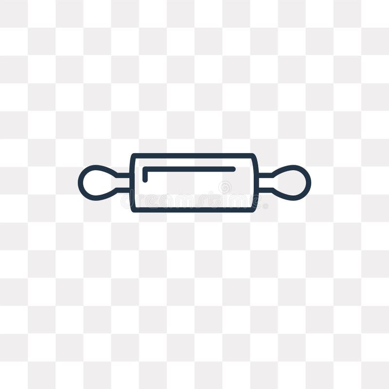 Rolling Pin Vector Icon Isolated on Transparent Background, Line Stock ...