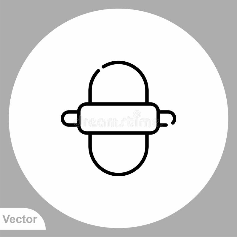 Rolling Pin Vector Icon Sign Symbol Stock Vector - Illustration of ...