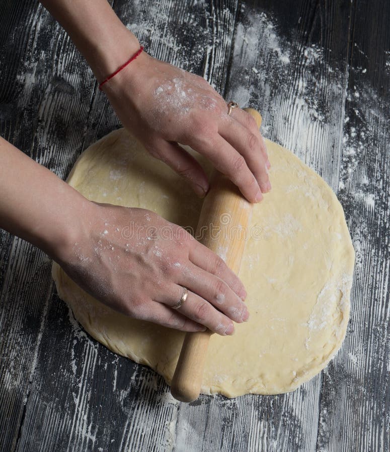 Rolling pizza dough stock photo. Image of bread, italian - 92534950
