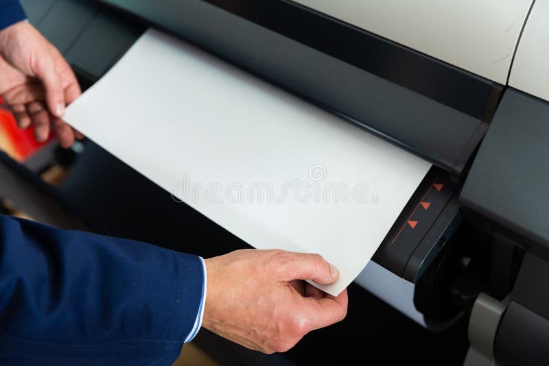 Rolling Plotter Printer in Work Stock Image - Image of plotter, paper ...