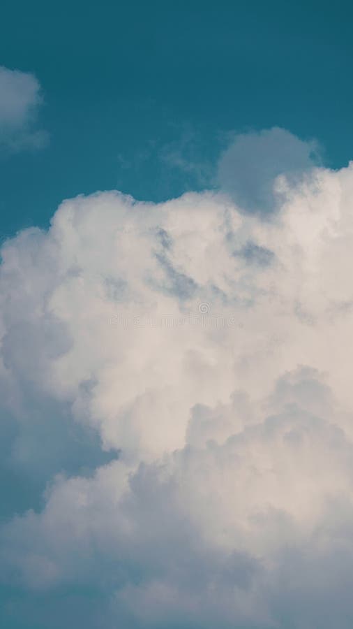 Rolling Puffy Clouds are Moving. Nature Weather Blue Sky. Rainy Clouds ...