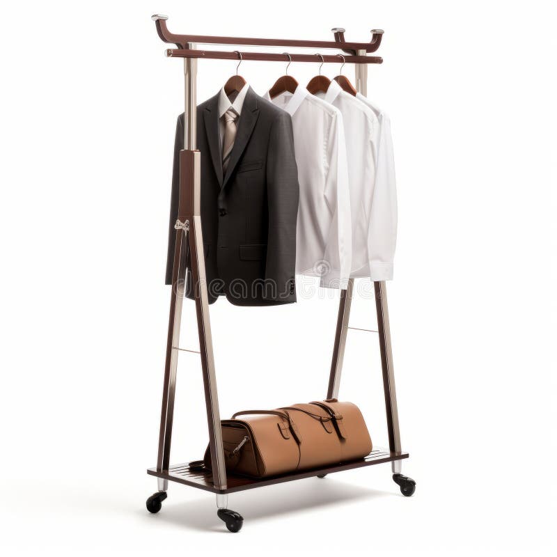 High Quality Clothes Valet on Rolling Wardrobe Rack Stock Illustration ...