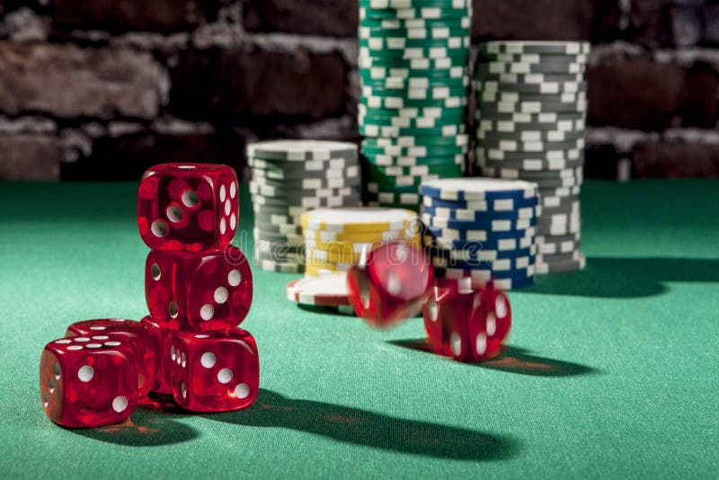 Rolling Red Dice stock image. Image of club, card, addiction - 71289311