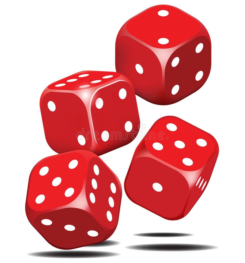 Rolling Red Dice stock vector. Illustration of gamble - 86145633