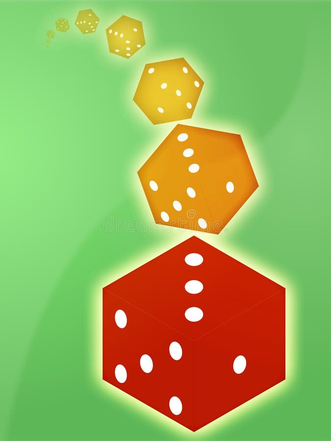 Rolling Red Dice Illustration Stock Illustration - Illustration of ...