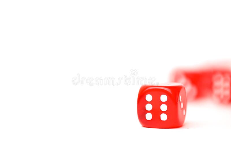 Rolling Red Dice Isolated on White Stock Image - Image of craps, cube ...