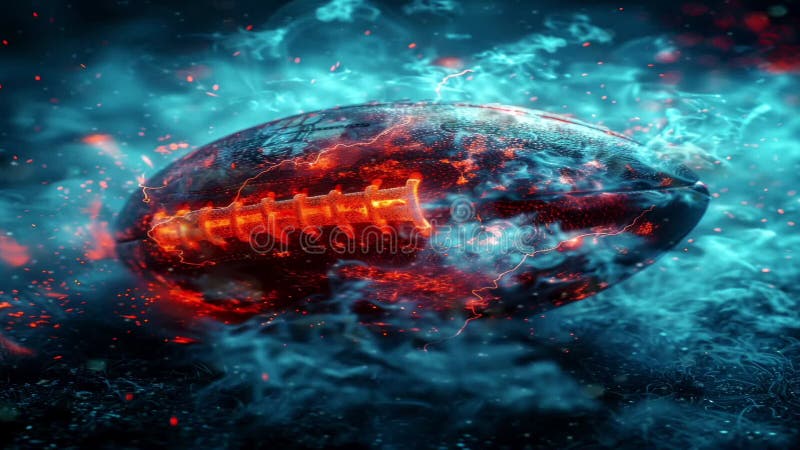 The Rolling Rugby Ball when Played Shoots Up and Lights Up Creating a ...