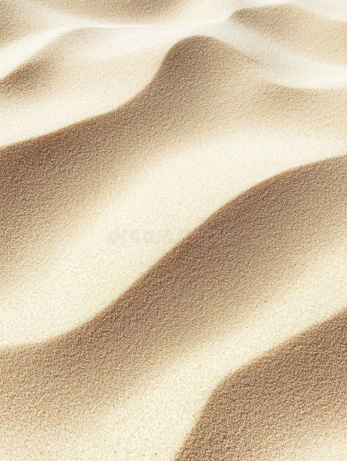 Rolling Sand Dunes with Smooth Curves and Soft Shadows Under Bright ...