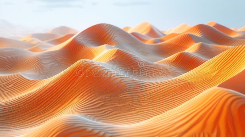 Rolling Sand Dunes Under a Clear Sky, Abstract Wavy Patterns. Natural ...
