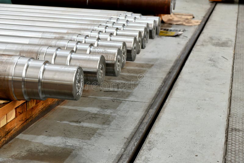 Rolling Shafts on Racks in a Warehouse Stock Photo - Image of industry ...