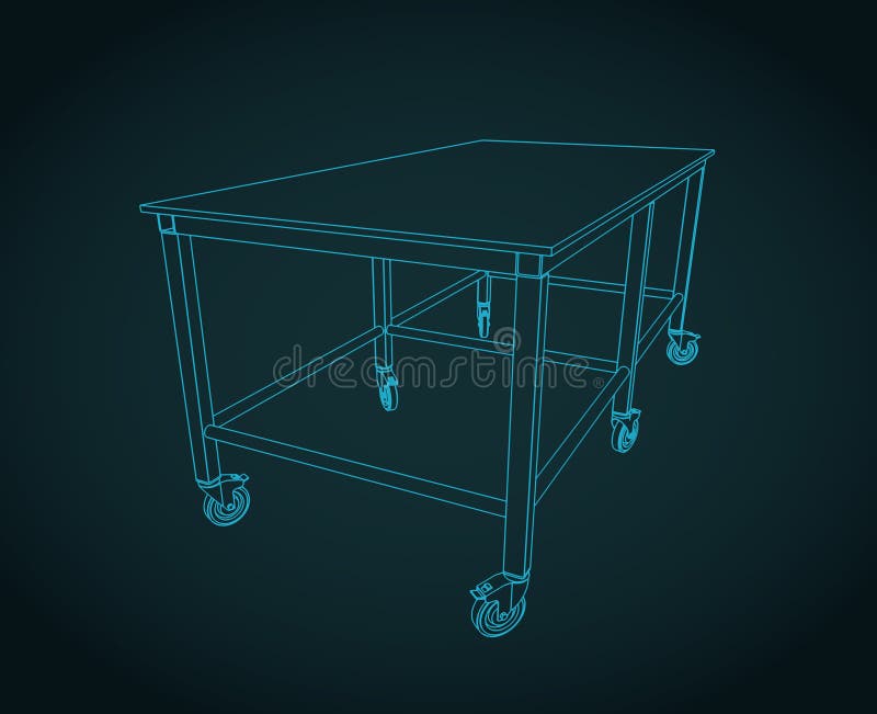Rolling Steel Table Blueprint Stock Vector - Illustration of table ...