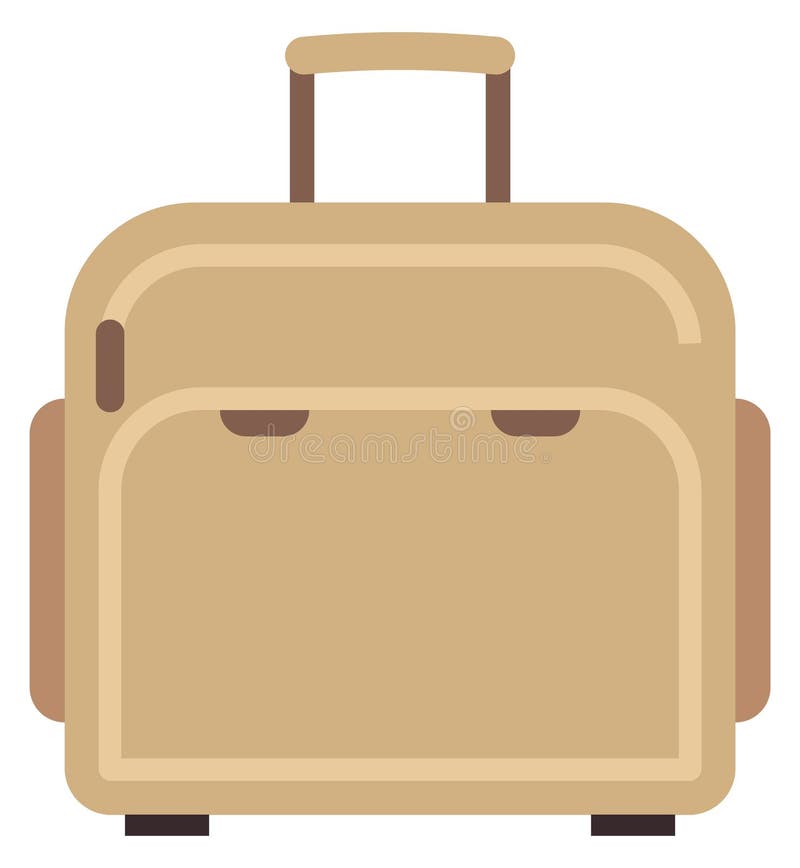 Rolling Suitcase Icon. Flat Travel Bag Symbol Stock Vector ...