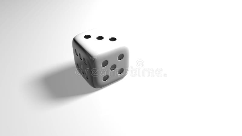 Rolling Throw a White Dice Number 1 One Game Bet Casino Animation 3d ...