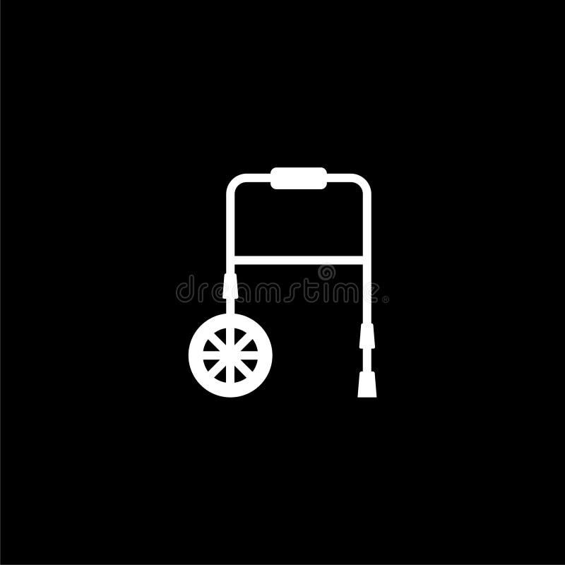 Rolling Walker Icon Or Logo, Color Set With Long Shadow Stock Vector ...