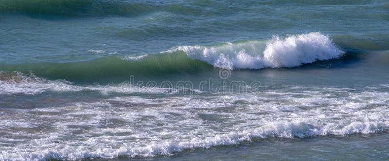 Rolling Wave Panorama on Lake Michigan Stock Photo - Image of ...