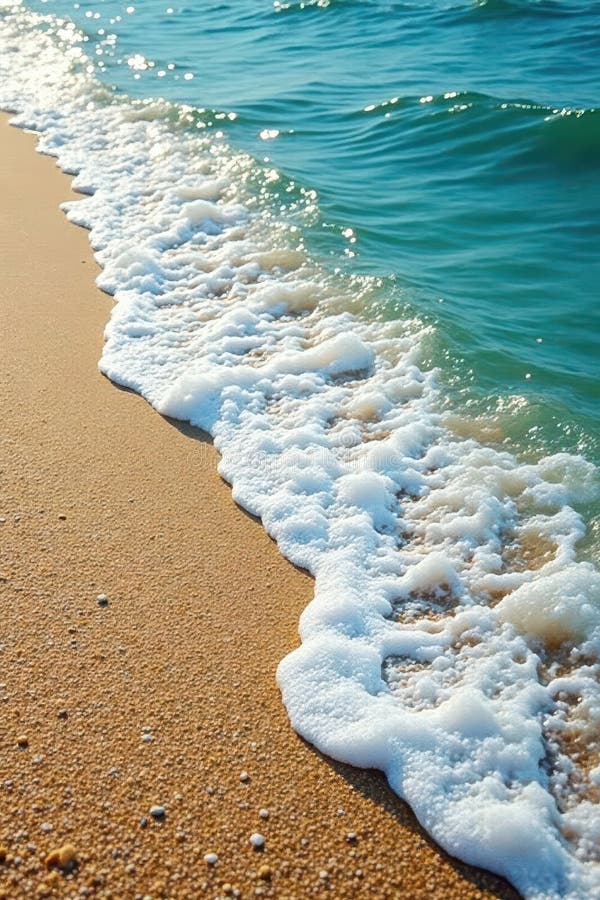 Rolling Waves Create Rhythmic Texture on Sandy Beach , Water Texture ...