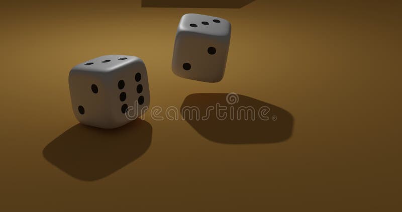 Rolling White Dice. Animation of Two Rolling Dice Showing Different ...