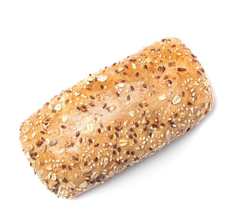 Rollo De Pan Del Trigo Integral Aislado En Blanco Imagen de archivo ...