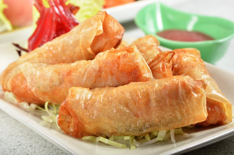 Rollo Frito De Los Mariscos Imagen de archivo - Imagen de curruscante ...