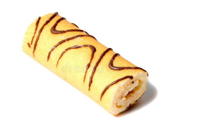 Rollo Suizo De La Galleta Aislado En Blanco Foto de archivo - Imagen de ...