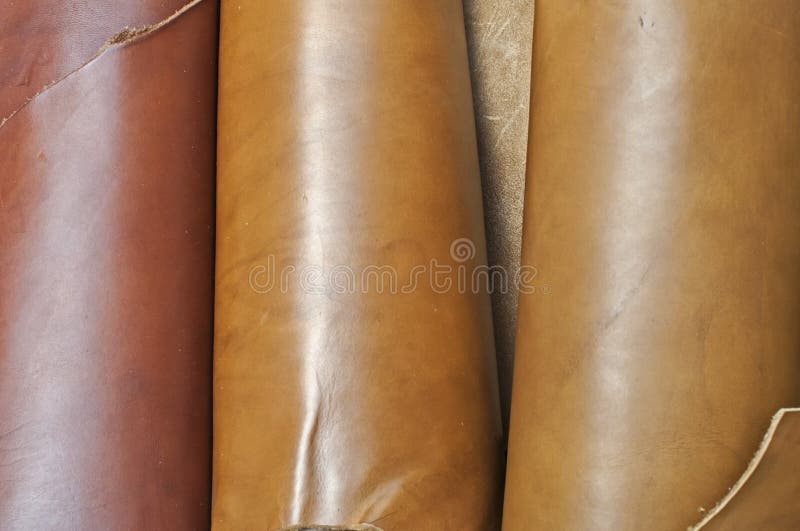 Rollos De Cuero Naturales De La Tela Imagen de archivo - Imagen de ...