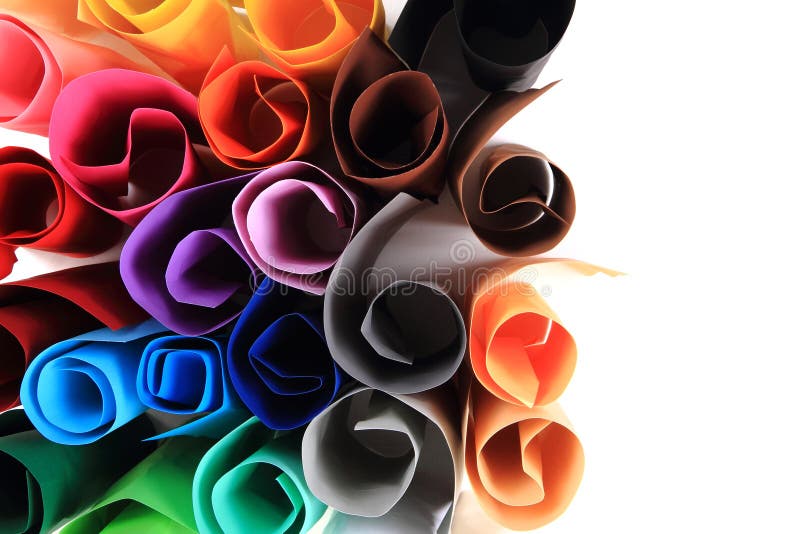 Rollos del papel del color imagen de archivo. Imagen de objeto - 66085177