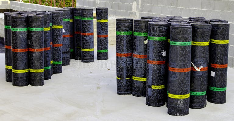 Rolls of Bituminous Waterproofing Membrane Stock Image - Image of ...