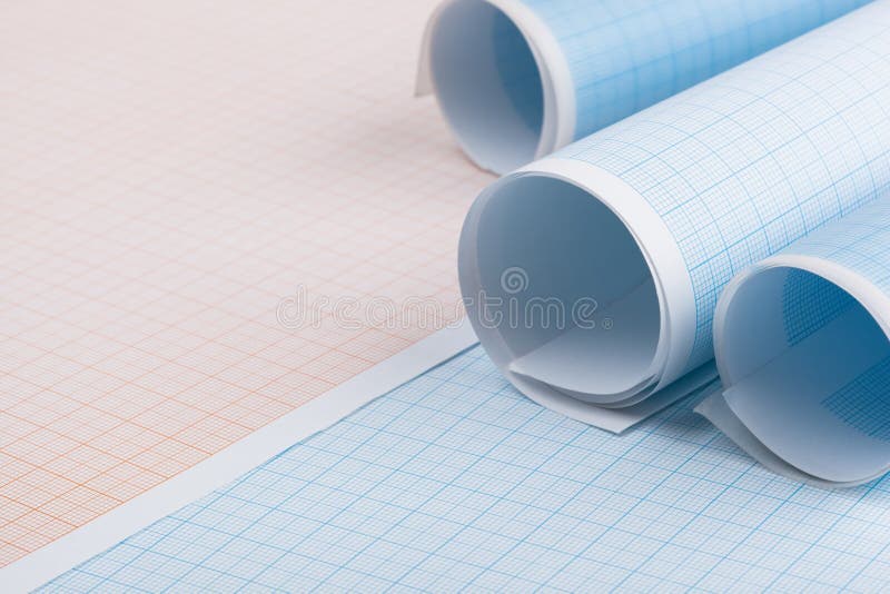 Rolls of blue graph paper. stock photo. Image of layout - 143179558
