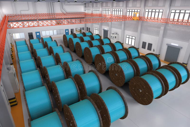 Rolls of Blue Wire or Cable Coils Stock Illustration - Illustration of ...