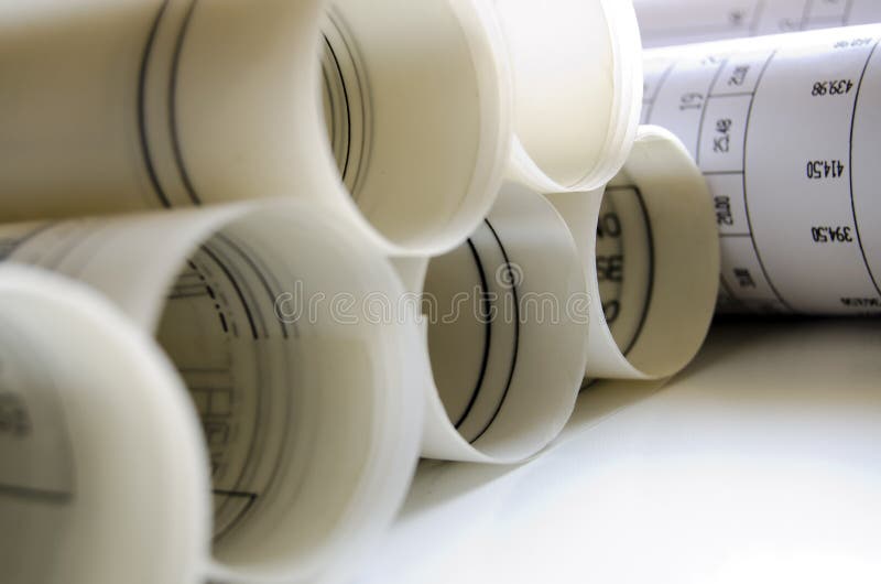Rolls of Blueprints stock image. Image of rolls, paper - 18663771