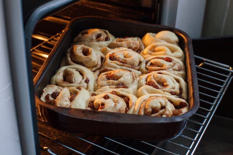 Rolls with Cinnamon in the Form of Rolls are Ready To Be Sent To the ...