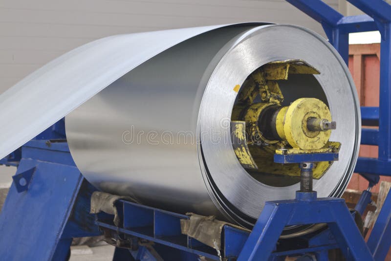 Rolls of Cold-rolled Galvanized Steel with Polymer Coating Stock Image ...