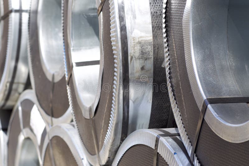 Rolls of Cold-rolled Galvanized Steel with Polymer Coating Stock Image ...