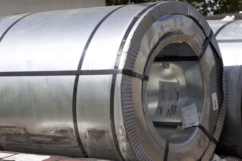 Rolls of Cold-rolled Galvanized Steel with Polymer Coating Stock Image ...
