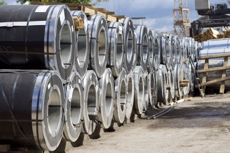 Rolls of Cold-rolled Galvanized Steel with Polymer Coating Stock Image ...