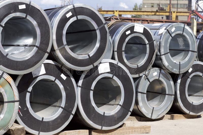 Rolls of Cold-rolled Galvanized Steel with Polymer Coating Stock Image ...