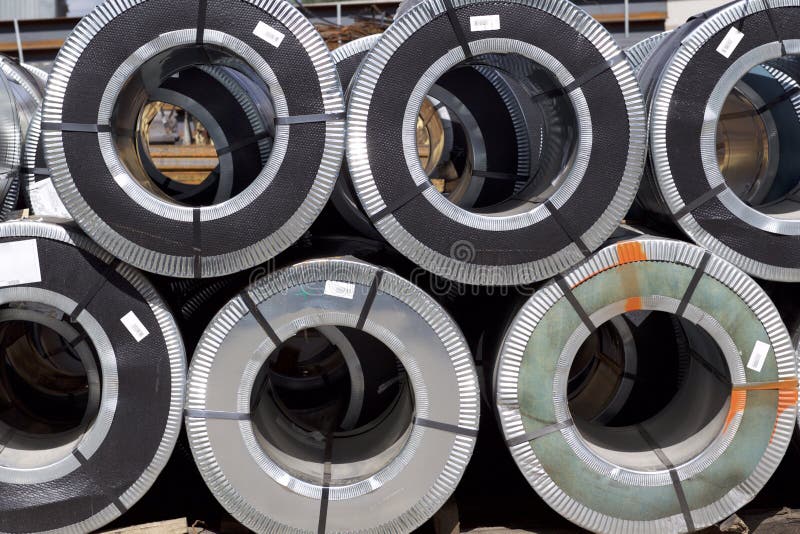 Rolls of Cold-rolled Galvanized Steel with Polymer Coating Stock Photo ...