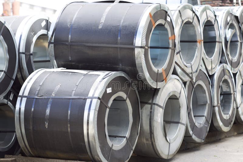 Rolls of Cold-rolled Galvanized Steel with Polymer Coating Stock Photo ...