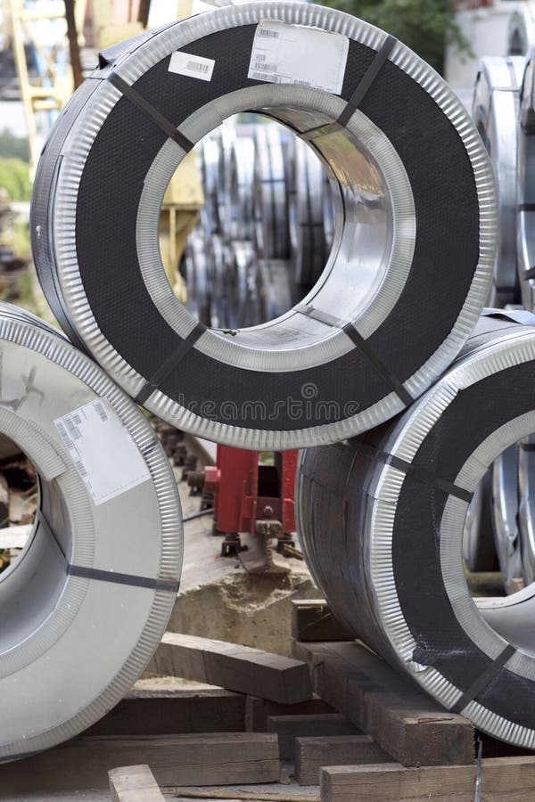 Rolls of Cold-rolled Galvanized Steel with Polymer Coating Stock Photo ...