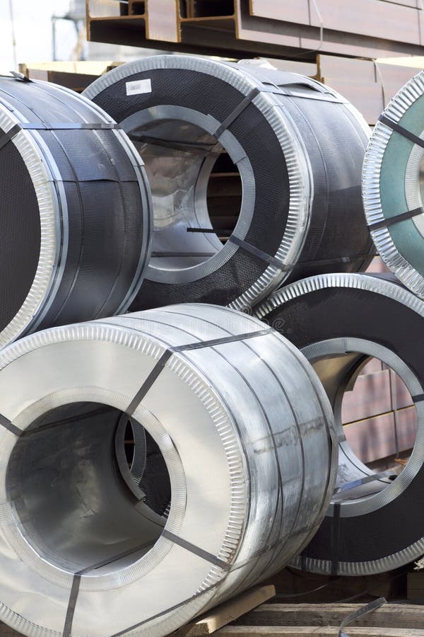 Rolls of Cold-rolled Galvanized Steel with Polymer Coating Stock Image ...