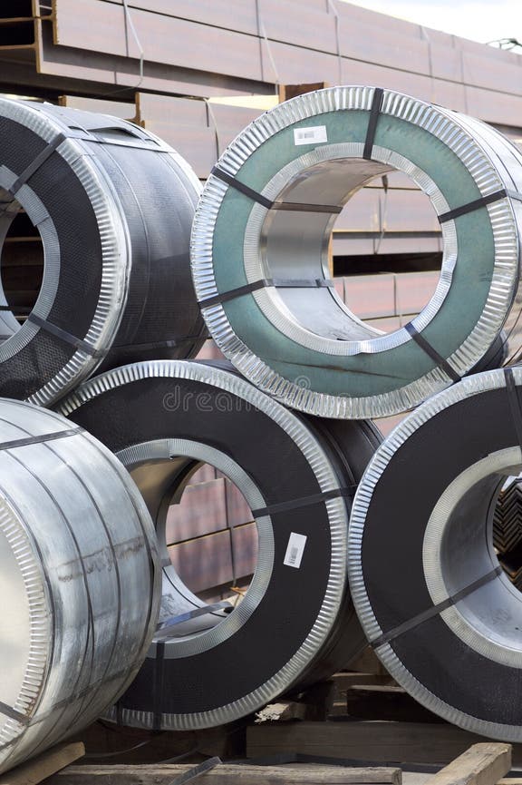 Rolls of Cold-rolled Galvanized Steel with Polymer Coating Stock Photo ...