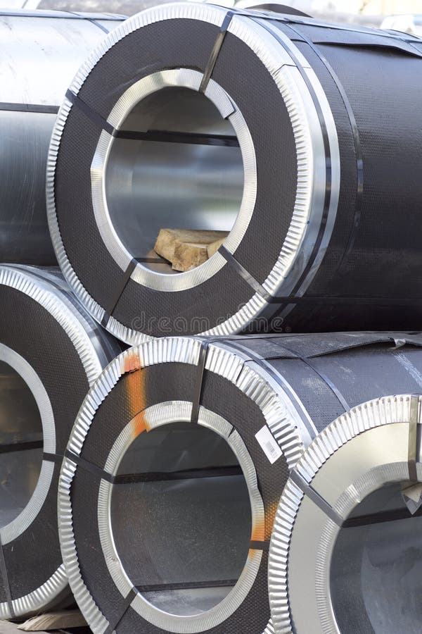 Rolls of Cold-rolled Galvanized Steel with Polymer Coating Stock Image ...