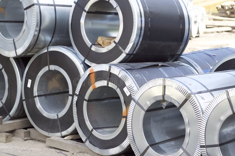 Rolls of Cold-rolled Galvanized Steel with Polymer Coating Stock Photo ...